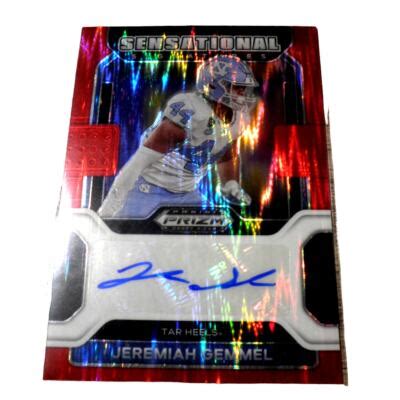 15 Jeremiah Gemmel Red Shock Prizm Sensational Signatures 2022 Draft
