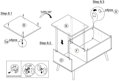 Furinno 21349 Lift Top Coffee Table Instruction Manual
