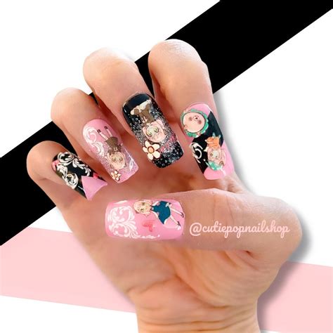 Spy Fan Nail Art Kawaii Nail Art Stickers Nail Decals Anya Anime