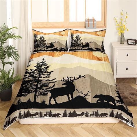 Wild Deer Bedding Set Twin Size Rustic Farmstyle Duvet
