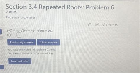 Solved Section 34 Repeated Roots Problem 6 1 Point Find