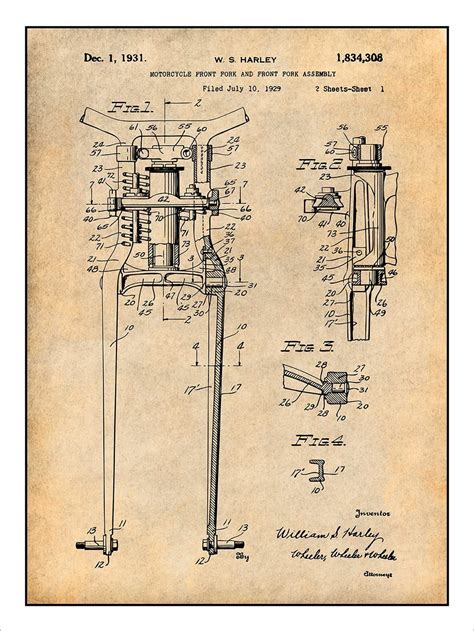 Studio 21 Graphix 1929 Harley Davidson Front Fork And