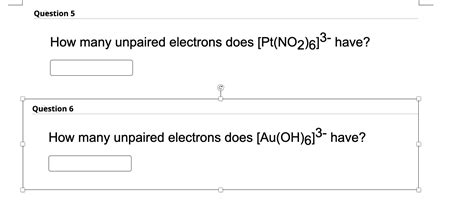 Solved Question 5how Many Unpaired Electrons Does