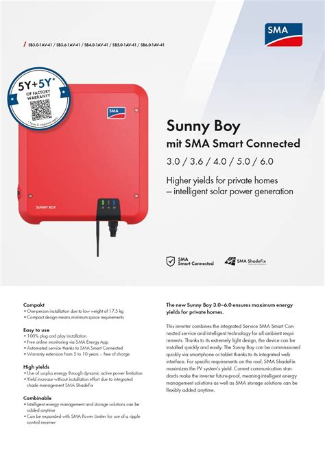 Solar Distribution Sunny Boy 30 36 40 50 60 Solar