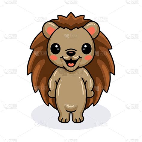 可爱的小刺猬卡通站着素材 花瓣网