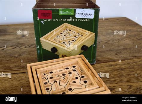 Labyrinth Wooden Puzzle Maze Game And Toy Try To Tilt The Playfield