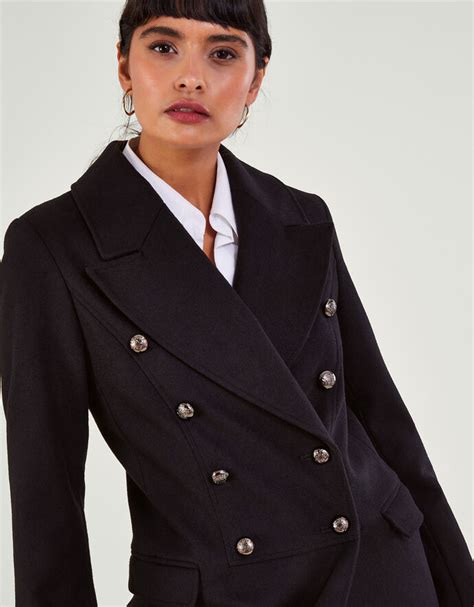 Daria Double Breasted Coat Black Womens Coats Monsoon Uk