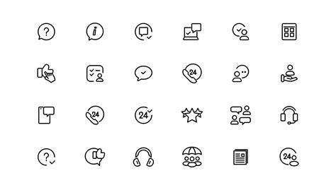 Customer Service And Support Outline Icon Collection Thin Line Set Contains Such Icons As