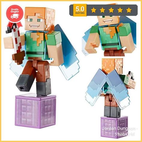 Jual Minecraft Comic Maker Alex With Elytra Wing Figure Original