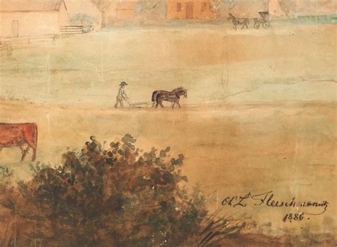 Lot 194 Charles Fleischmann 19th C W C Maryland Farm Scene Case