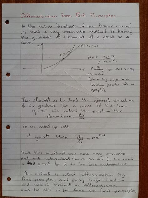 A Level Maths Notes As Differentiation Differentiation From First
