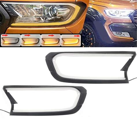 Ford Ranger T7 Headlight Surround With Drl Indicator Function Karbon Auto