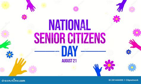 National Senior Citizens Day Wallpaper With Colorful Flowers And Hands
