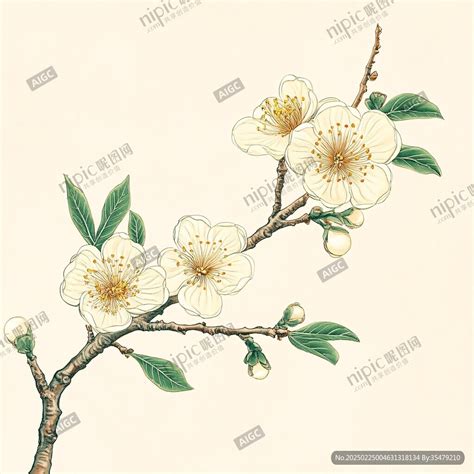 Ai创作图手绘白梅 白梅工笔画 工笔梅花插画 手绘梅花花工笔画 古典梨花插画 工笔梅花花枝 手绘工笔梅花 工笔手绘梅花 古风工笔梅花 梨花工笔画 古风手绘工笔梅花 手绘梅花工笔画 手绘梅花工笔
