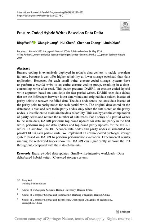 Erasure Coded Hybrid Writes Based On Data Delta