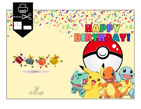 Pokemon Printable Birthday Card