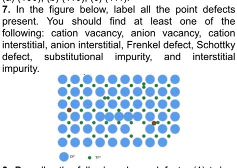 7 In The Figure Below Label All The Point Defects Present You Should