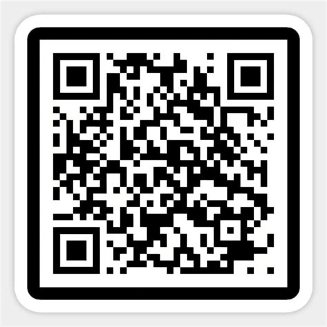 Never Gonna Give You Up Qr Code Sticker Coding Custom Stickers