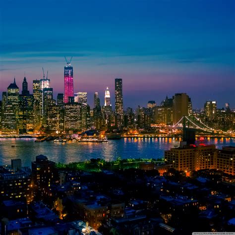 New York City At Night Lights 4k Uhd Wallpaper For Ultrahd Desktop And