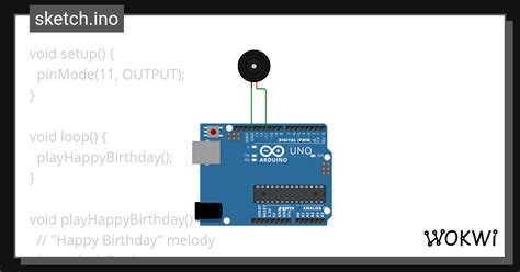 Buzzer Birthday Wokwi Esp32 Stm32 Arduino Simulator