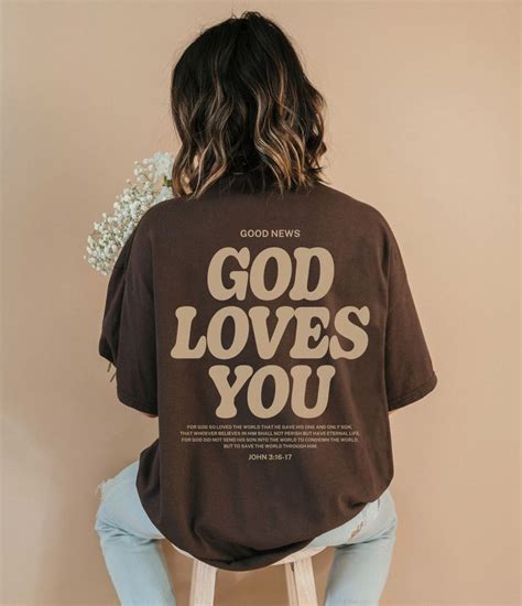 Aesthetic Christian Shirt For Men God Loves You Christian Streetwear