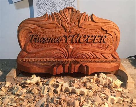 Wood Carving Name Plate Desk Name Plate Wood Carved Decorwooden Art