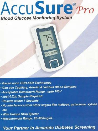20 600 Mgdl Accusure Pro Blood Glucose Monitoring System At ₹ 900