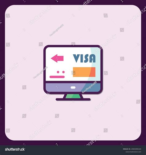 Online Visa Payment Process Computer Screen Stock Vector Royalty Free