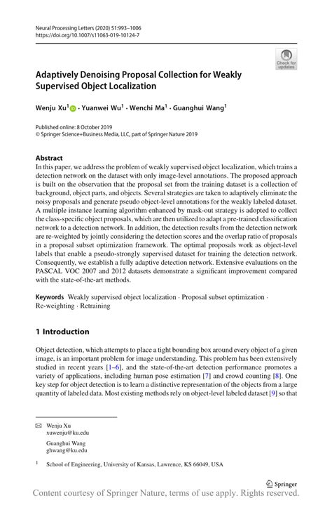 Adaptively Denoising Proposal Collection for Weakly Supervised Object Localization | Request PDF