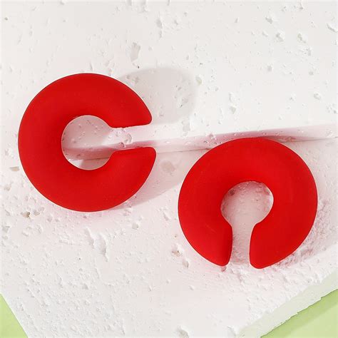 Creative Exaggerated C Shaped Clip Earrings Colorful Female Temu