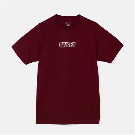 Brand Logo Burgundy Tee Baker Skateboards