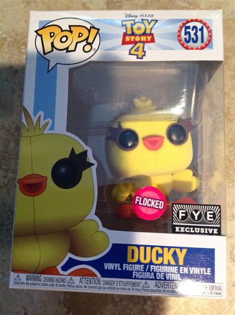 Funko Pop Toy Story 4 Ducky 531 Flocked Fye Exclusive Disney Pixar