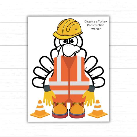 Turkey Disguise Construction Worker Free Printable
