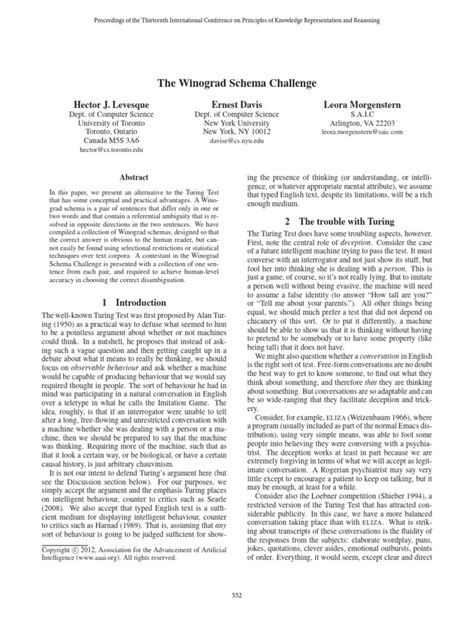 Winograd Schemas Pdf Cognitive Science Linguistics