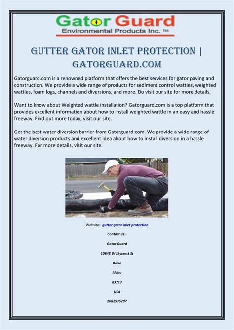Ppt Gutter Gator Inlet Protection Powerpoint