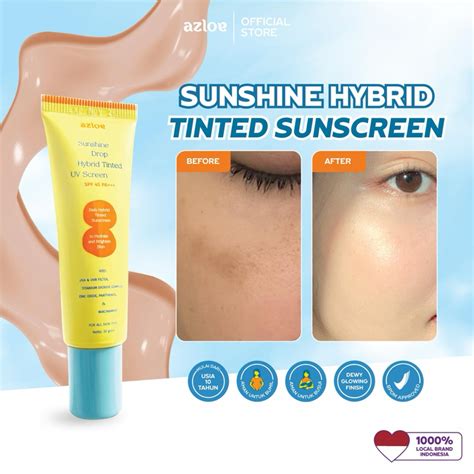 Jual Azloe Tinted Sunscreen Hybrid Kulit Kering Telah Uji Spf Invivo Sunshine Hybrid Tinted