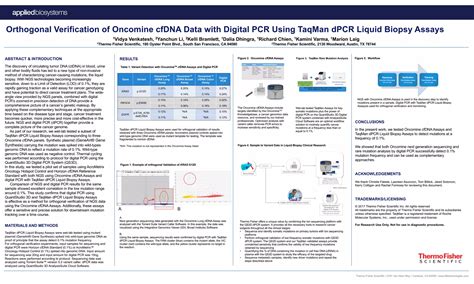 Orthogonal Verification Of Oncomine Cfdna Data With Digital Pcr Using Taqman Dpcr Liquid Biopsy