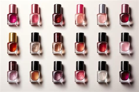 Premium Ai Image Assorted Nail Polish Bottles Photographed