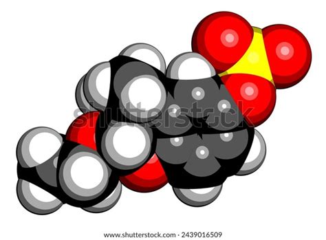 Ethofumesate Herbicide Molecule 3d Rendering Atoms Stock Illustration