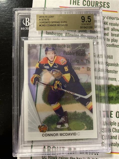 2014 15 Leaf AcÉtate Sring Expo Connor Mcdavid Carte Pré Rookie Bgs 9