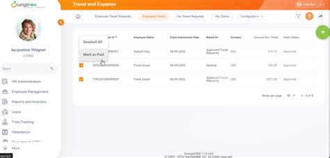 Enhancements In Travel And Expense Module Orangehrm
