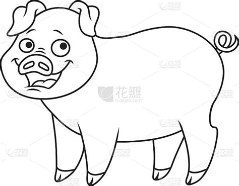 卡通猪素材 花瓣网