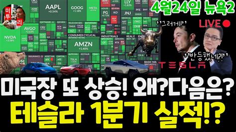 미국주식시황오늘 왜 올랐나 테슬라 1분기 실적어닝 결과 엔비디아 구글 애플 아마존 메타 마이크로소프트 리비안 소파이