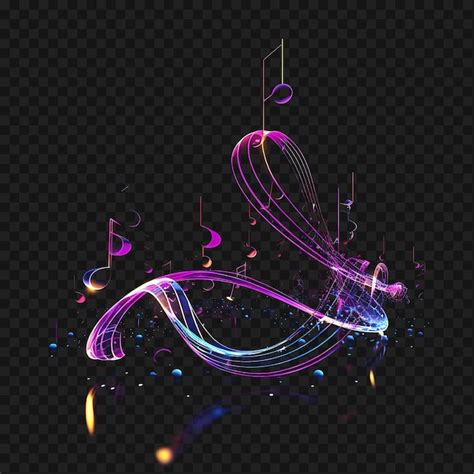 Premium Psd Psd Of Music Note Vibrant Purple Spiral Neon Lines Music