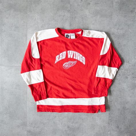 Vintage 90s Detroit Red Wings Nhl Hockey Jersey T Shirt Etsy