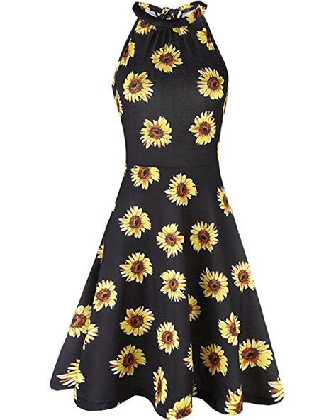 Ouges Womens Halter Neck Floral Summer Casual Sundress Sundress