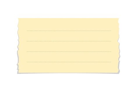 Torn Yellow Sticky Note Vector Illustration Ripped Office Memo Paper