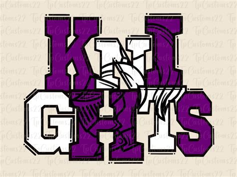 Knights Purple Football Png School Mascot Png Purple And White