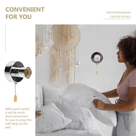 Oulii Pull Chain Light Socket Replacement Stainless Steel 1set 31x3