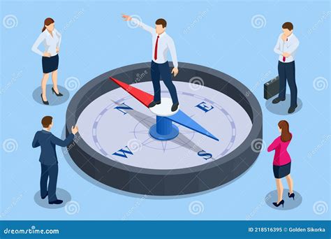 Isometric Define Marketing Direction And Search Customer Global Network Business People Using